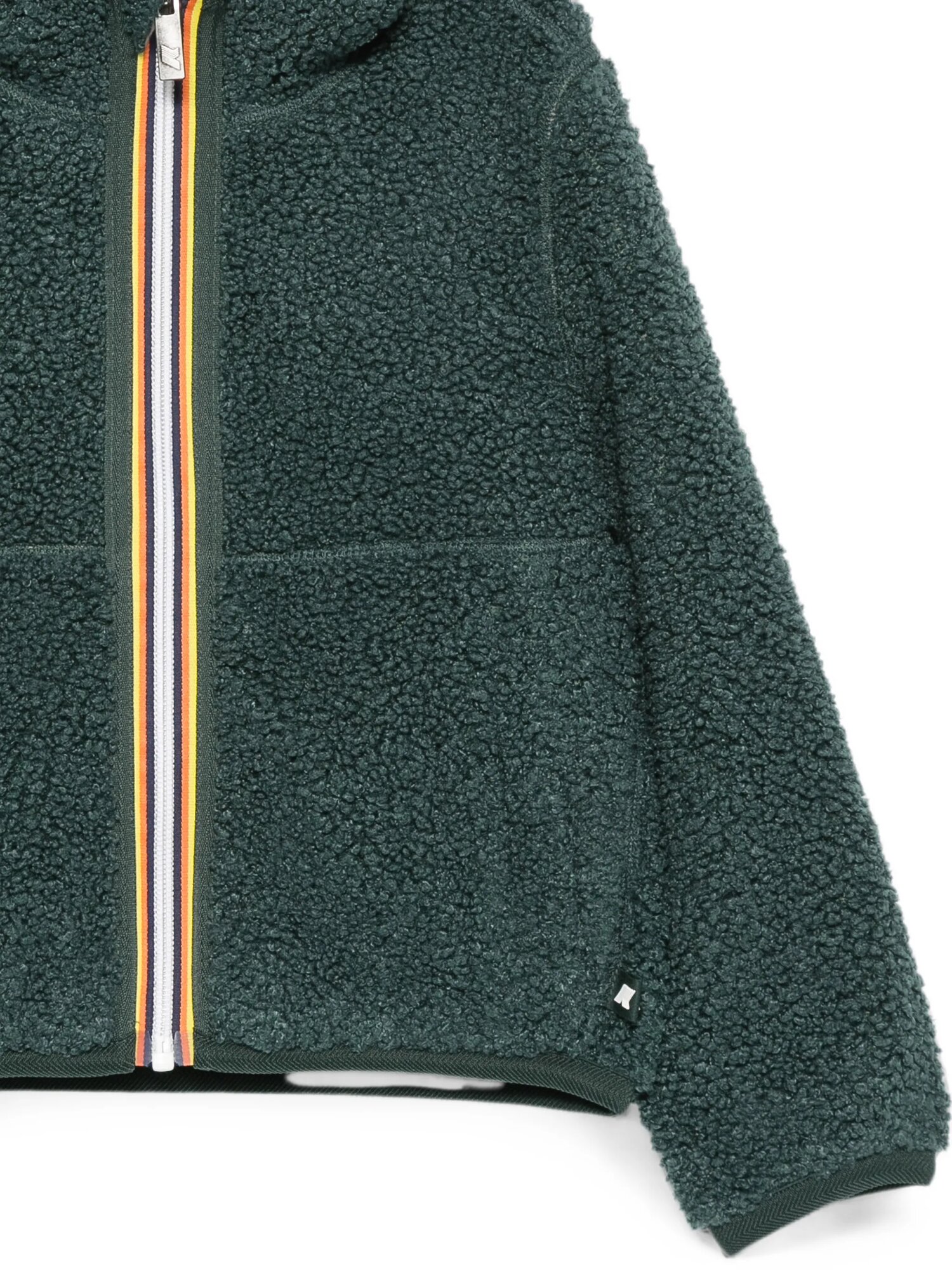 Куртка K-WAY Fleece-texture hooded jacket, размер 12 лет, 8947 зеленый — фото 1