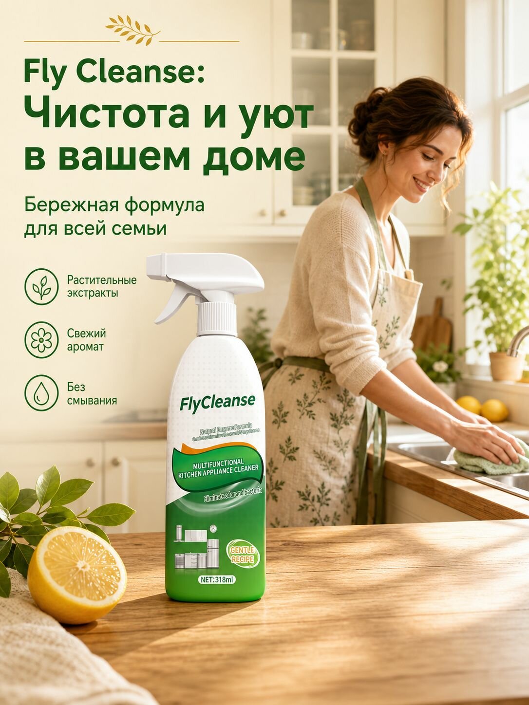 Fly cleanse чистящее средство от жира 318 мл
