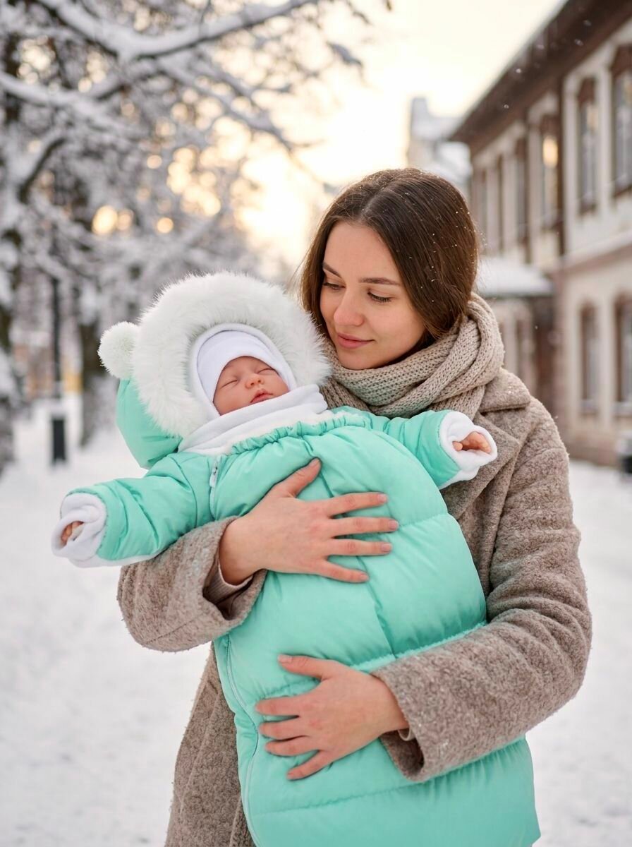 Конверт на выписку Mom&Baby "Пушок Тиффани", для новорождённых, зима