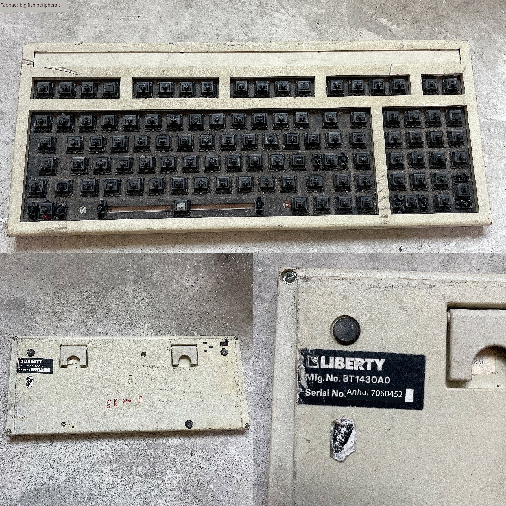Переключатель Liberty Cherry MX Black, совместимый с винтажными механическими клавиатурами, подлинный образец 80-90-х