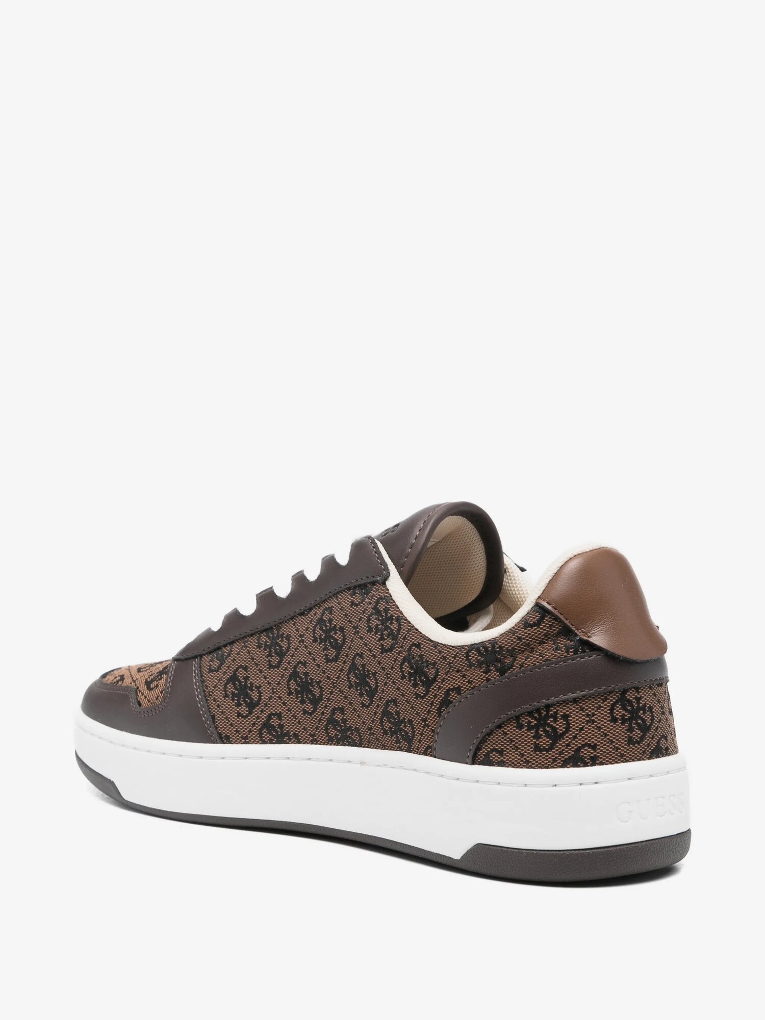 Кроссовки GUESS Monogram sneakers, размер 43, коричневый/серый/оранжевый — фото 1