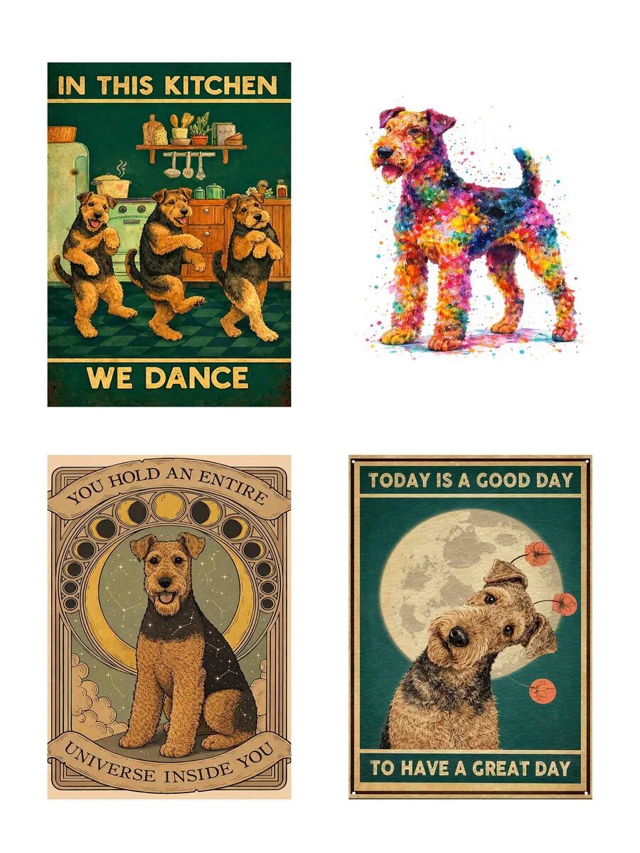 Эрдельтерьер, Today is a Good Day, 4 Плаката, 30x21см