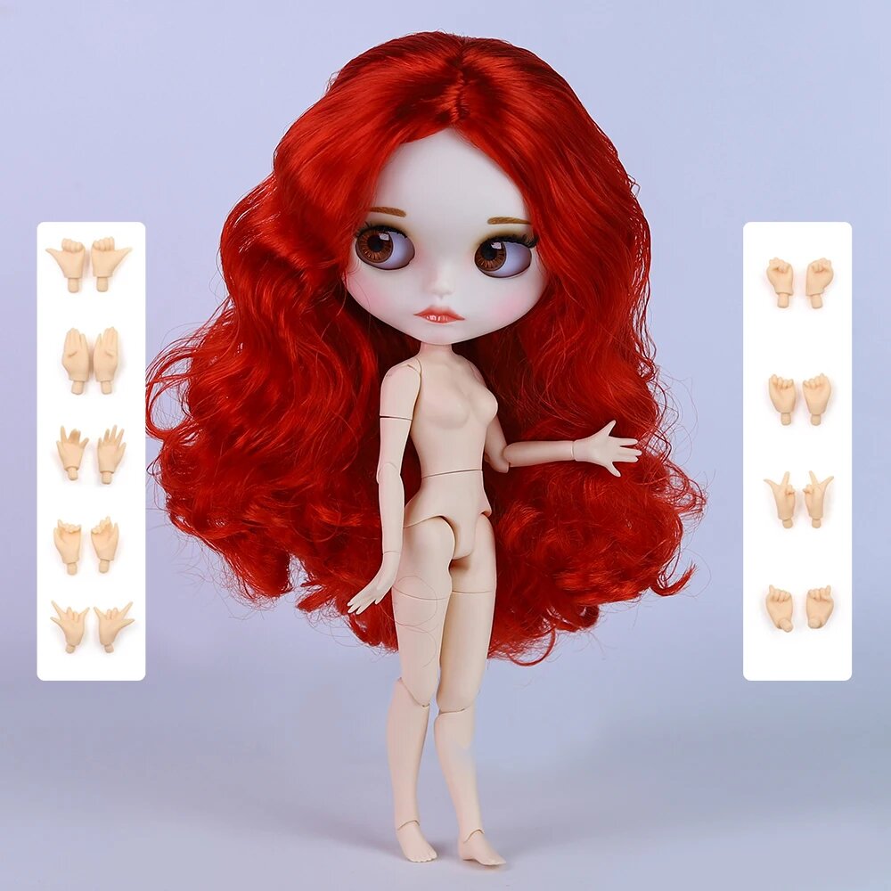 Blyth кукла 30 см, Красный, Doll and hands AB