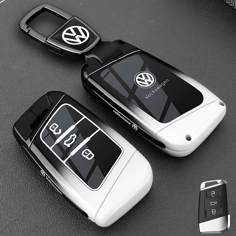2024 Volkswagen CC Чехол для ключа для моделей Passat B8 19-23 с градиентным черно-белым металлическим замком