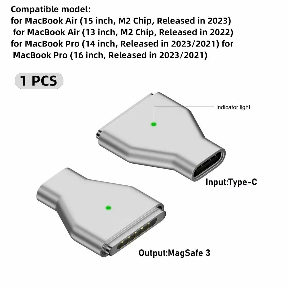 Адаптер Type-C на MagSafe 3 140 Вт для MacBook Air/Pro, Цвет: 1x magsafe3 ZJT ZT