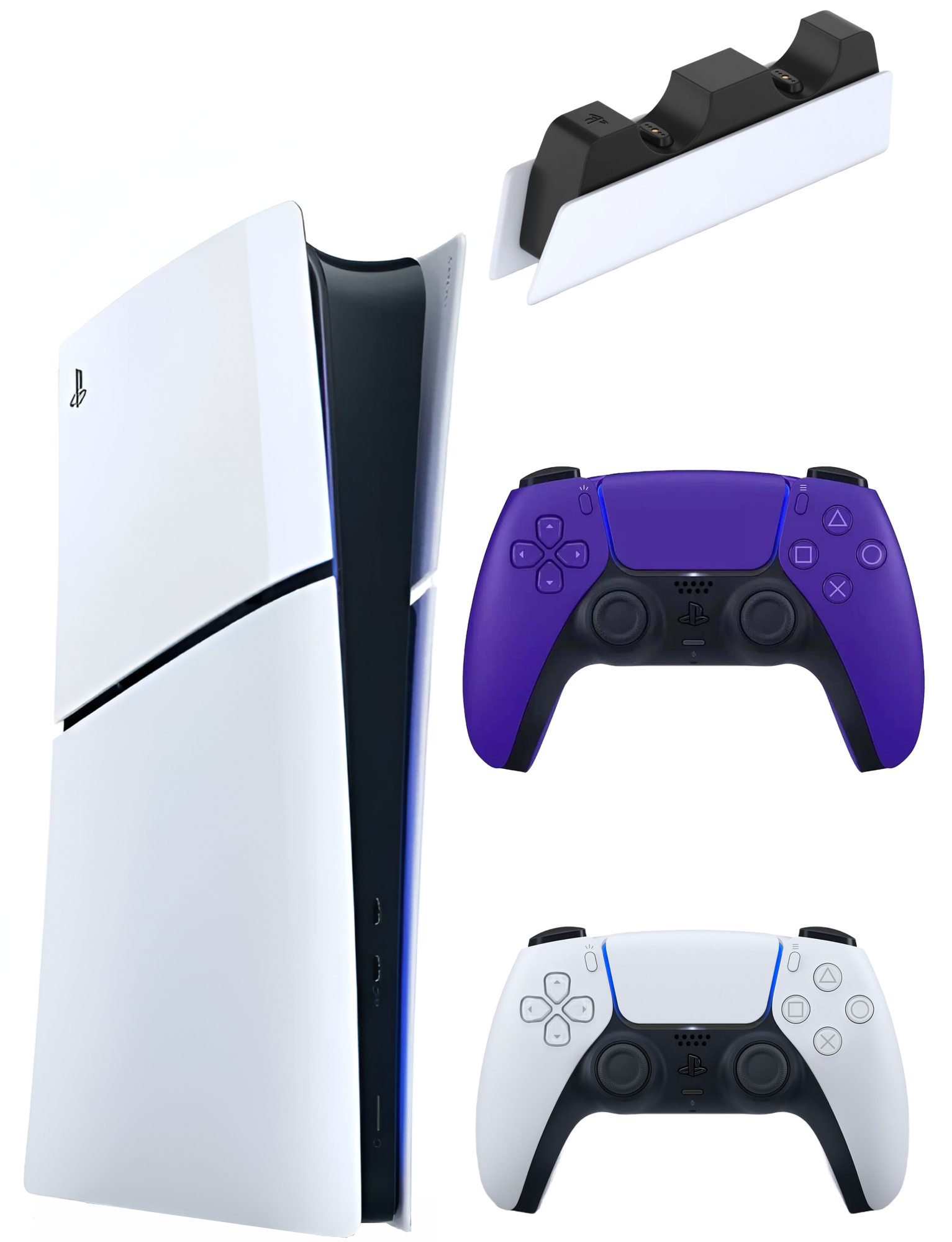 Игровая приставка Sony PlayStation 5 PS5 Slim Digital (Без дисковода)+2-ой геймпад(Galactic Purple)+зарядное устройство