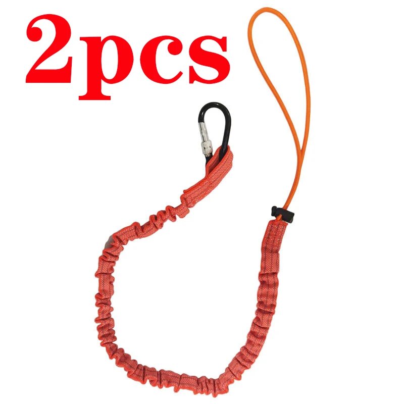 Страховочный трос из алюминия для инструментов 2PCS orange