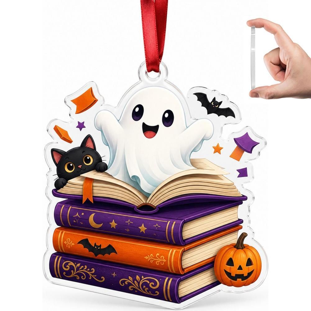 Подвеска для книжной полки в виде призрака с книгой