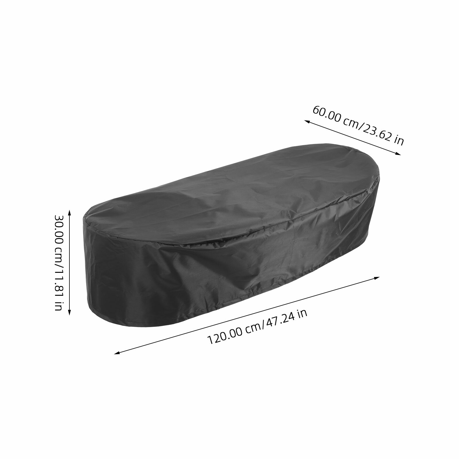 Черный Нак盖 Для Бассейна Овальной Формы 120.00X60.00X30.00Cm С Прочного Материала Для Наружного Использования