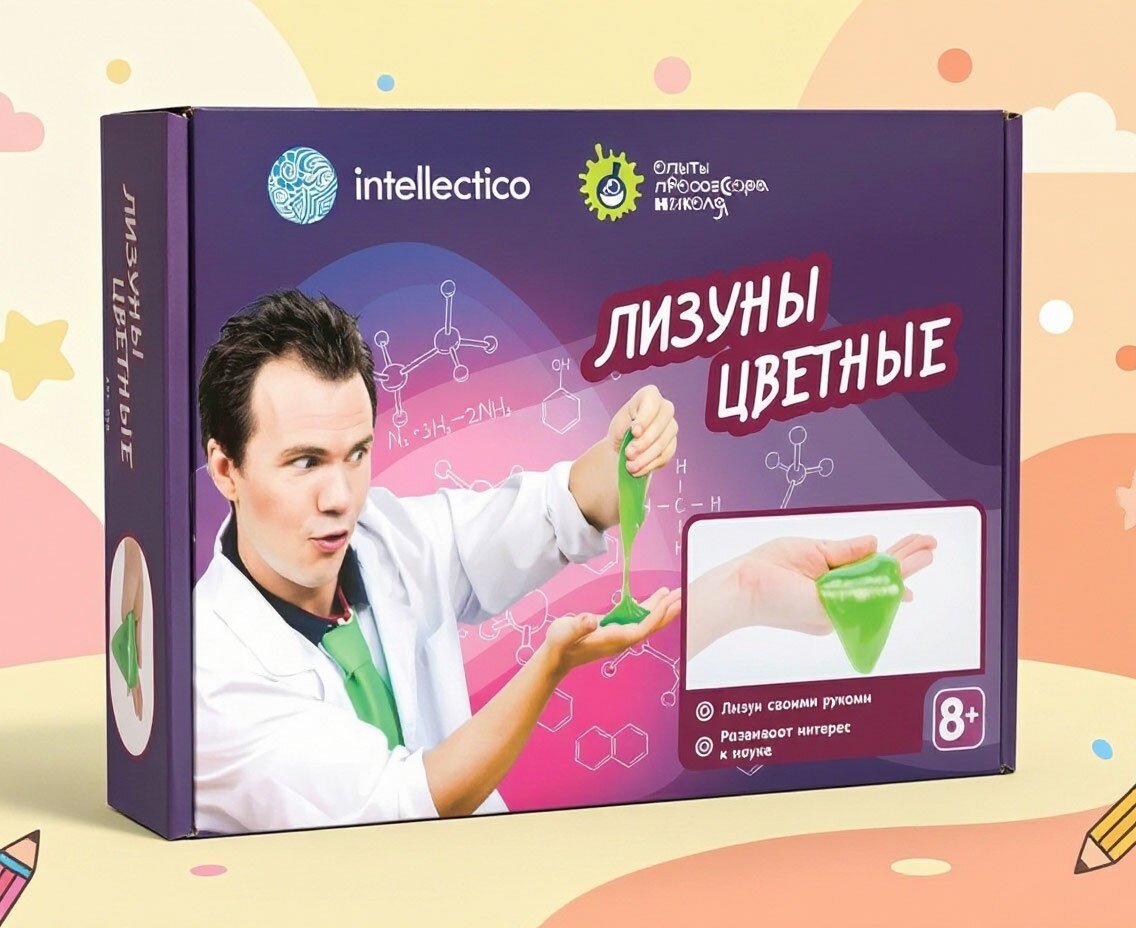 Набор опытов Intellectico "Лизуны Цветные", для развития логического мышления, познавательные