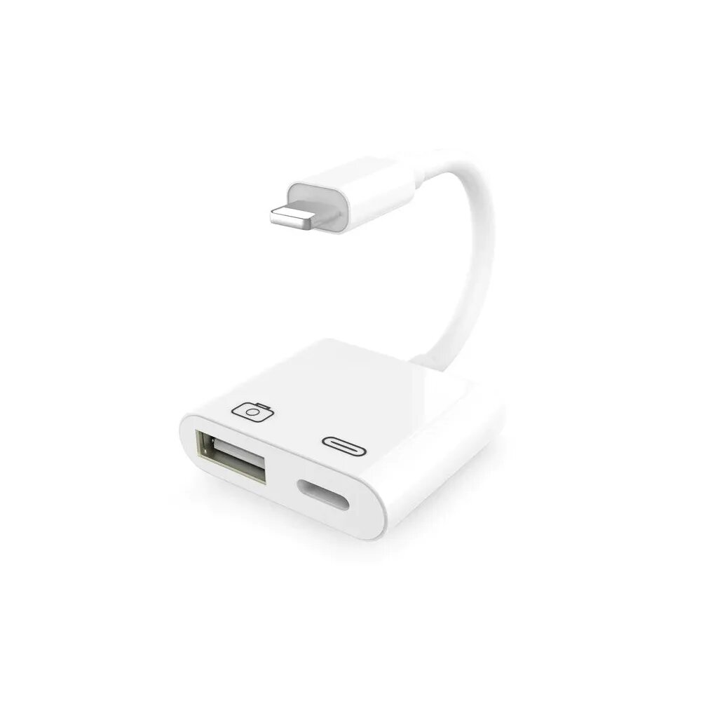 Адаптер Lightning-USB для iPhone и iPad Lightning to USB 3 Camera Adapter переходник для Appel айфон и айпад / кабель подключение фотоаппарат . провод для подключение флешки к телефону и планшету