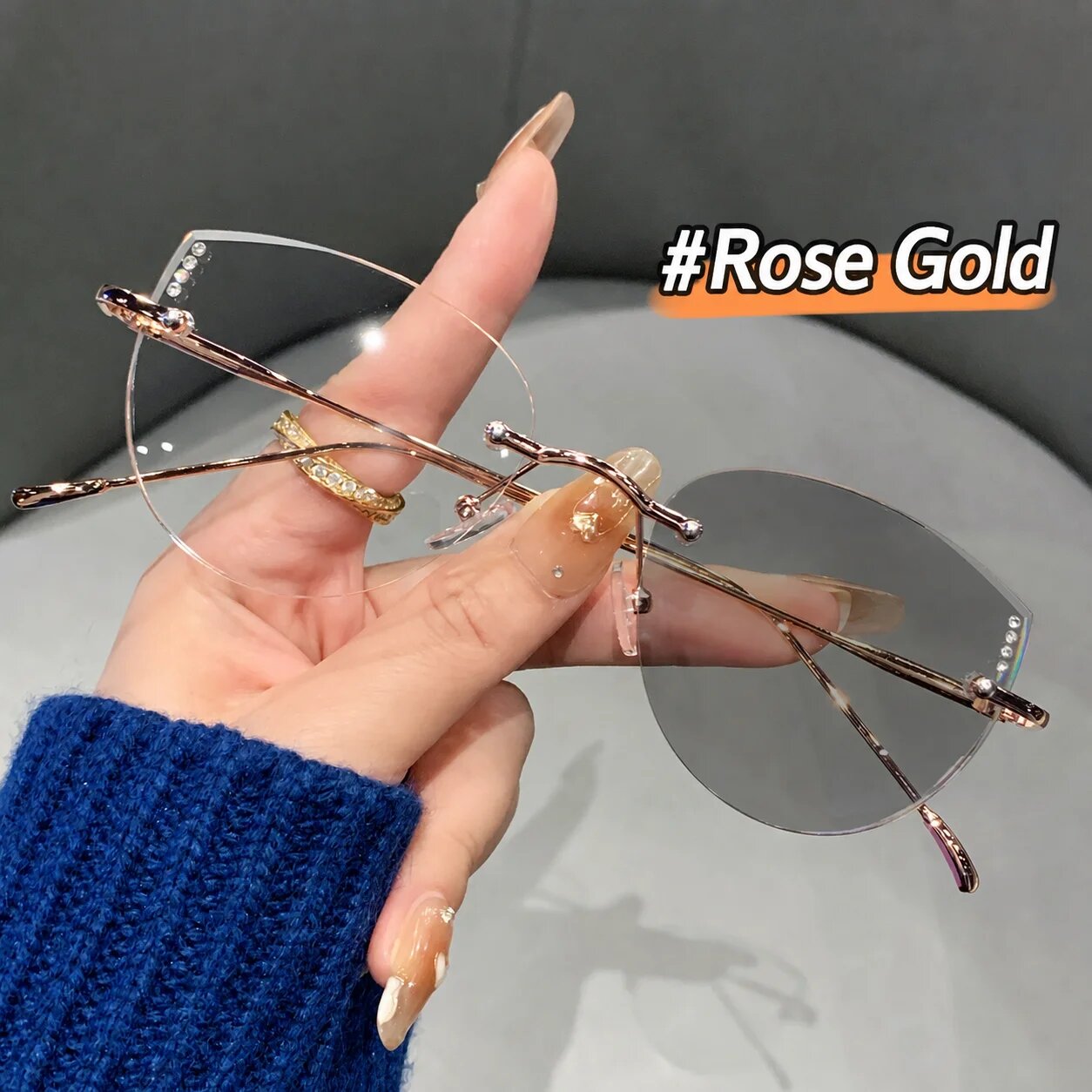 Фотохромные очки Rose Gold -2.5, желтые