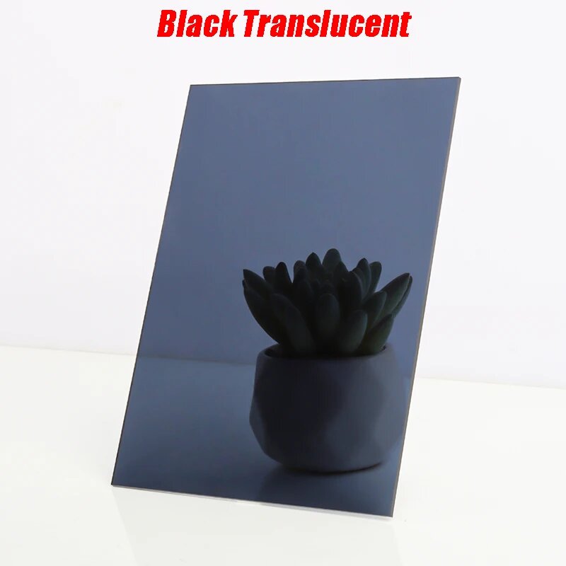 Акриловая доска черного цвета 2-5 мм 200x200x2mm, Translucent Black