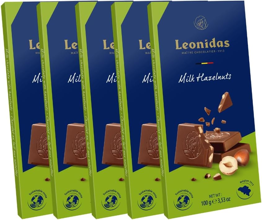 Leonidas Набор бельгийского шоколада с фундуком Fresh Belgian Chocolate Bars, 6x100г
