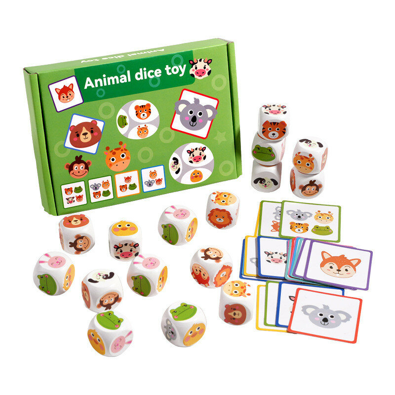 Игровые кости для животных когнитивное домино деревянная игра для дошкольников взаимодействие родители и дети