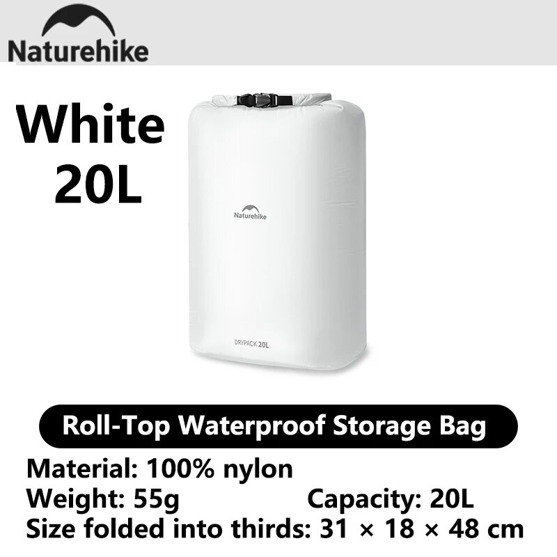 Naturehike 2026 сумка-роллтоп PU2000+ Белый, White 20L