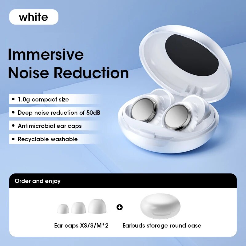 Многоразовые силиконовые шумоподавляющие беруши Ear White Pro