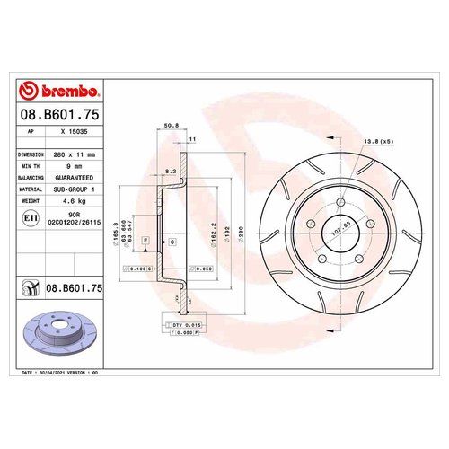 Диск тормозной Brembo 08B60175