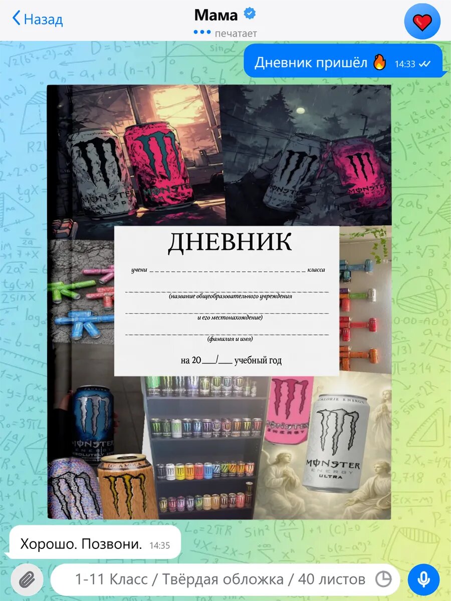 Школьный дневник с принтом Роблокс
