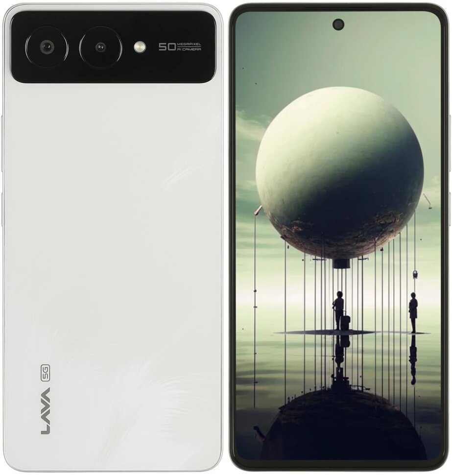 6.67" Смартфон Lava Blaze Amoled 2 6/128 ГБ, 2400x1080, AMOLED, 120 Гц, 5G, белый