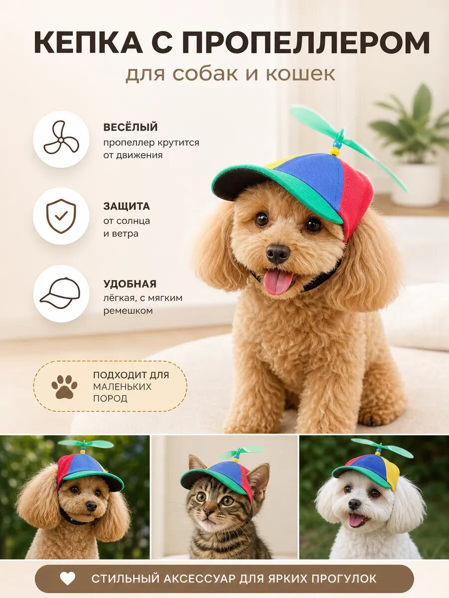 Собачья кепка с пропеллером