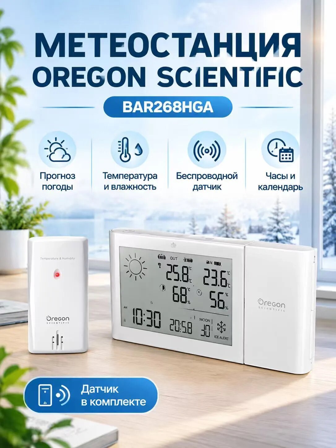 Oregon Scientific BAR268HGA Продвинутая метеостанция Беспроводной прогноз погоды