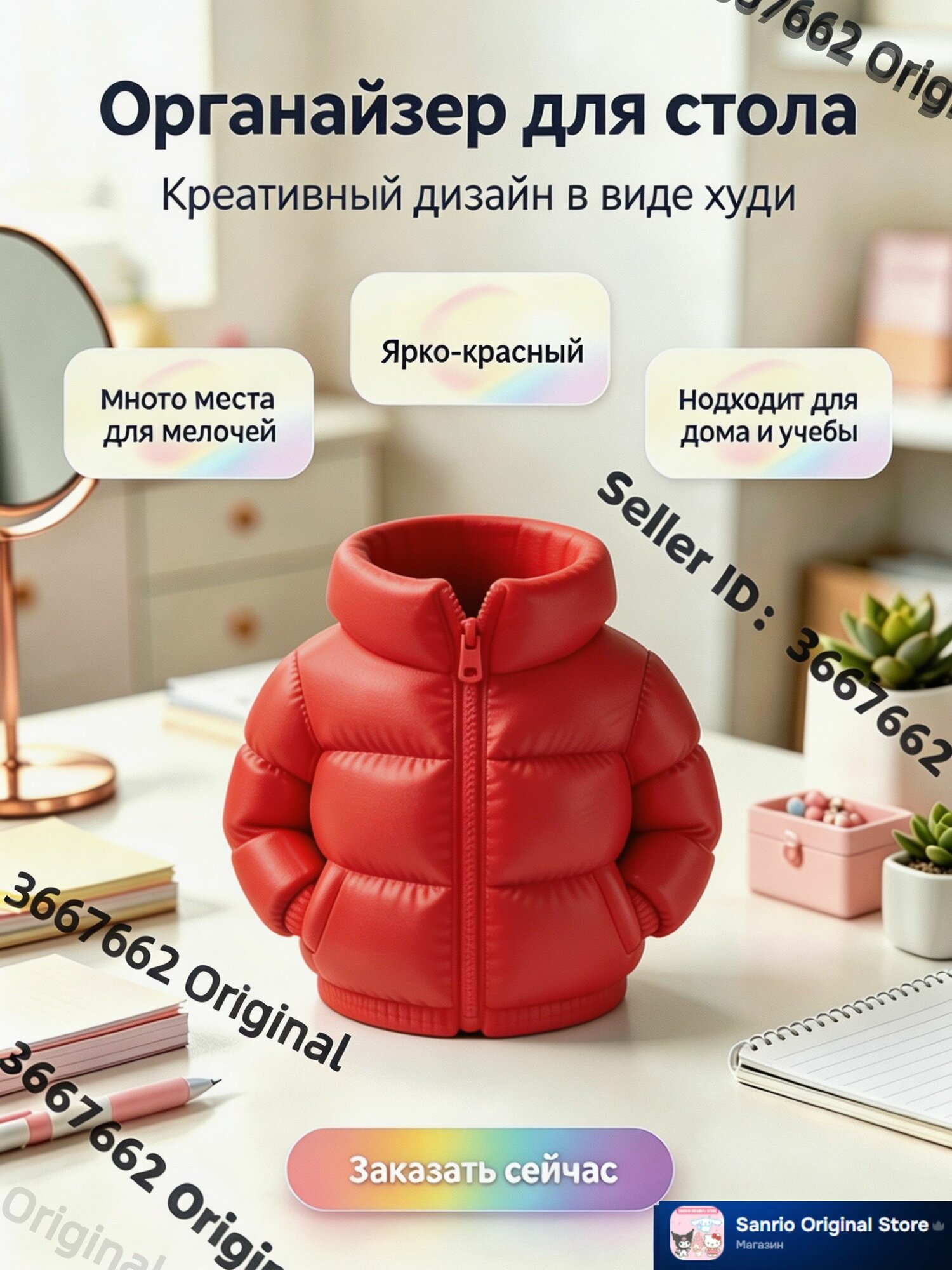 Креативный пенал в форме пуховика большой вместимости держатель для ручек органайзер для кистей для макияжа