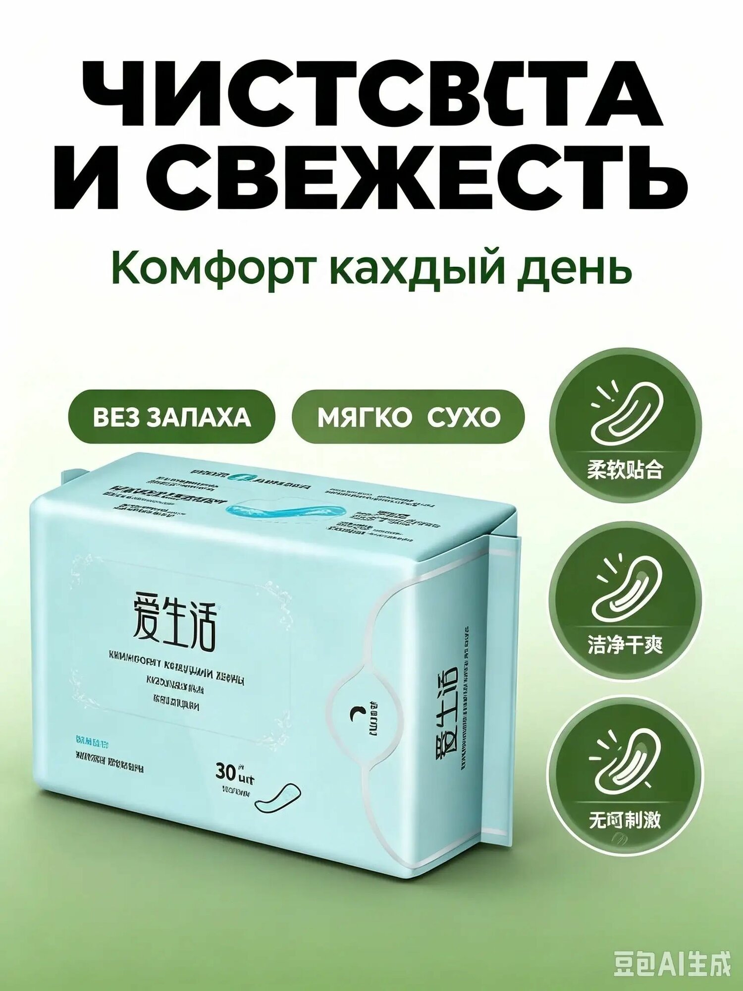 Greenleaf Прокладки женские 30 шт, Артикул: 5843391203, Цвет: Белый