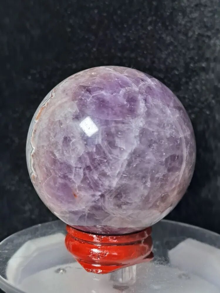 Камень шар талисман и оберег Аметист Шеврон, 226 гр, 1 шт