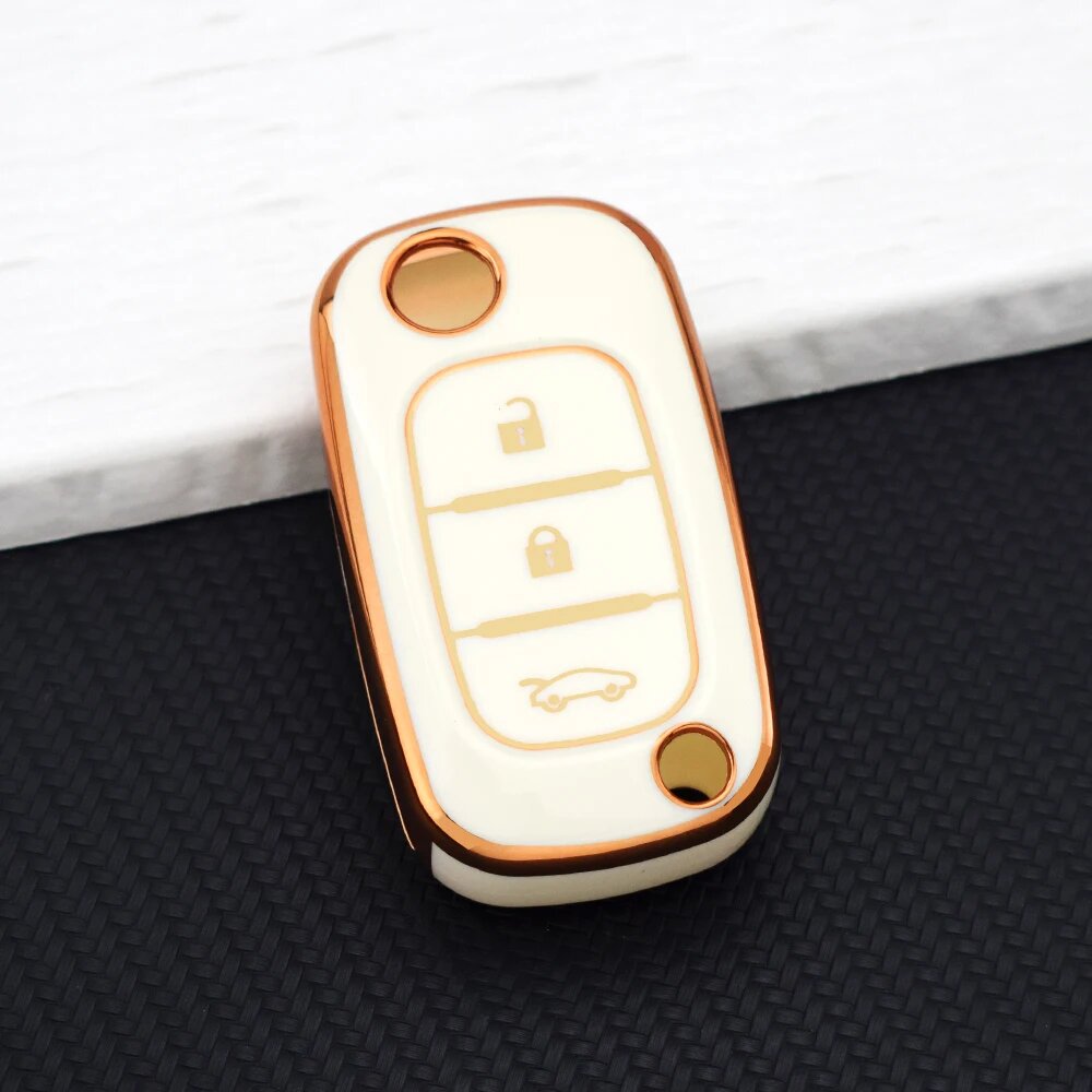 Чехол Для Ключа С 3 Кнопками Для LADA Vesta Granta XRay Kalina Priora Sedan Renault White Key Case