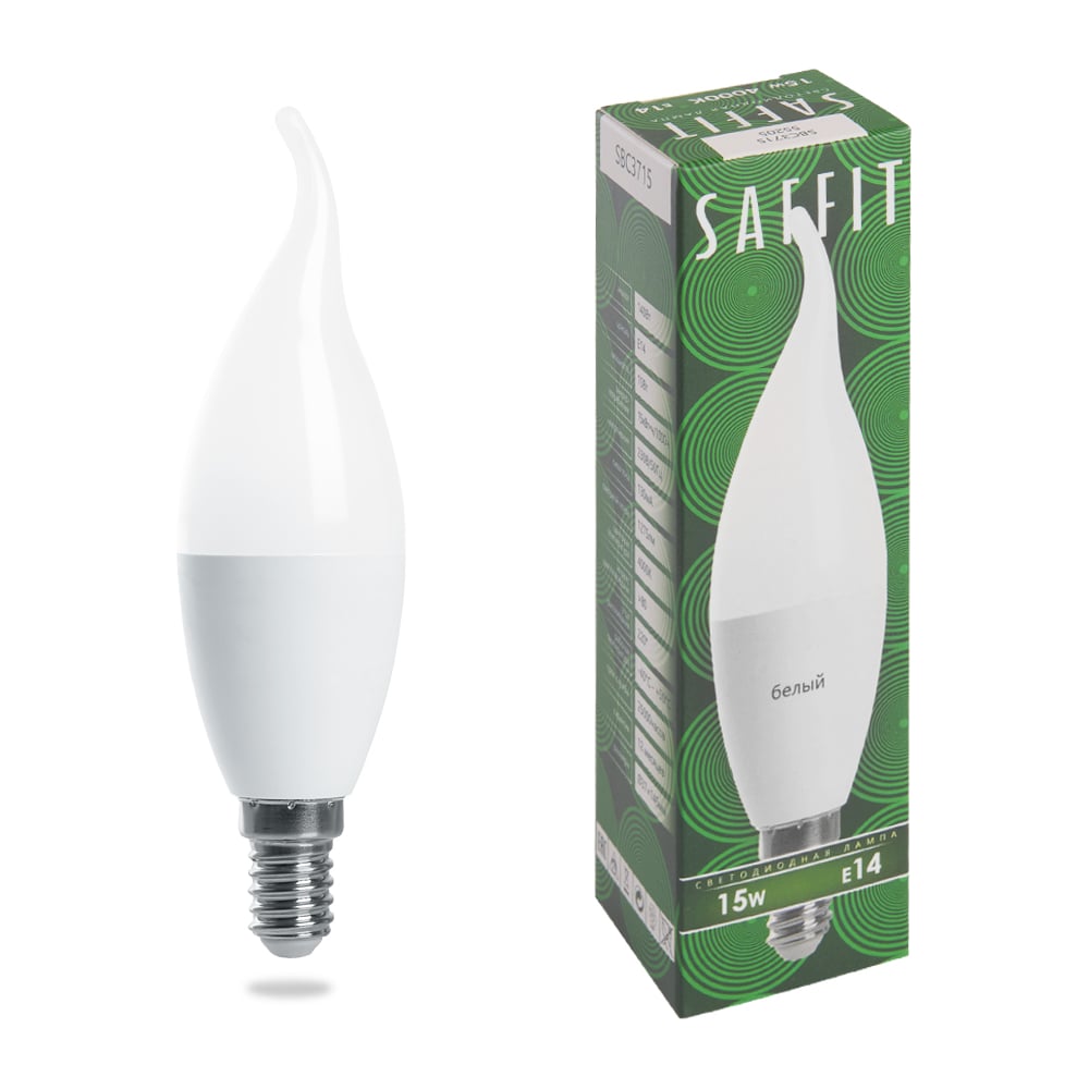 Светодиодная лампа SAFFIT SBC3715 Свеча на ветру E14 15W 4000K 55205