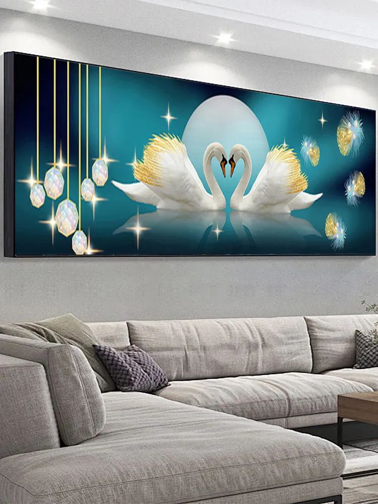 Алмазная мозаика / размер 280X100CM/Лебедь/алмазная вышивка/Подходит для украшения стен (без подрамника, без рамки)