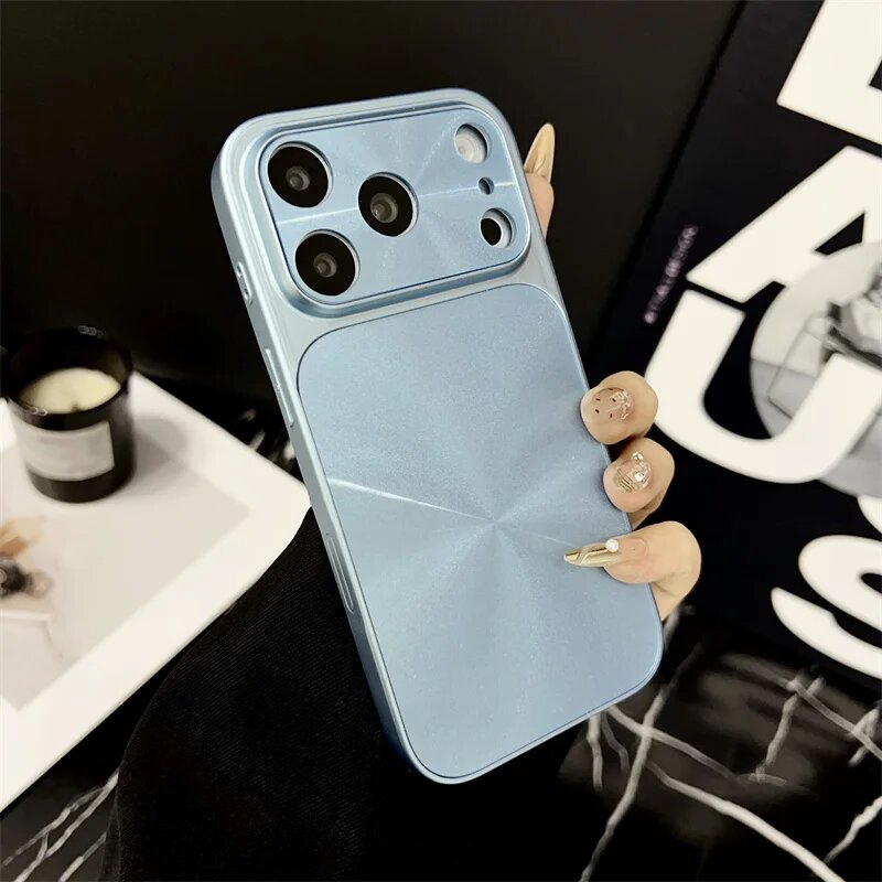 Блестящий чехол с лазерным эффектом для iPhone 17 Air 16 15 14 13 Pro iPhone17 Про Макс, Синий, Blue