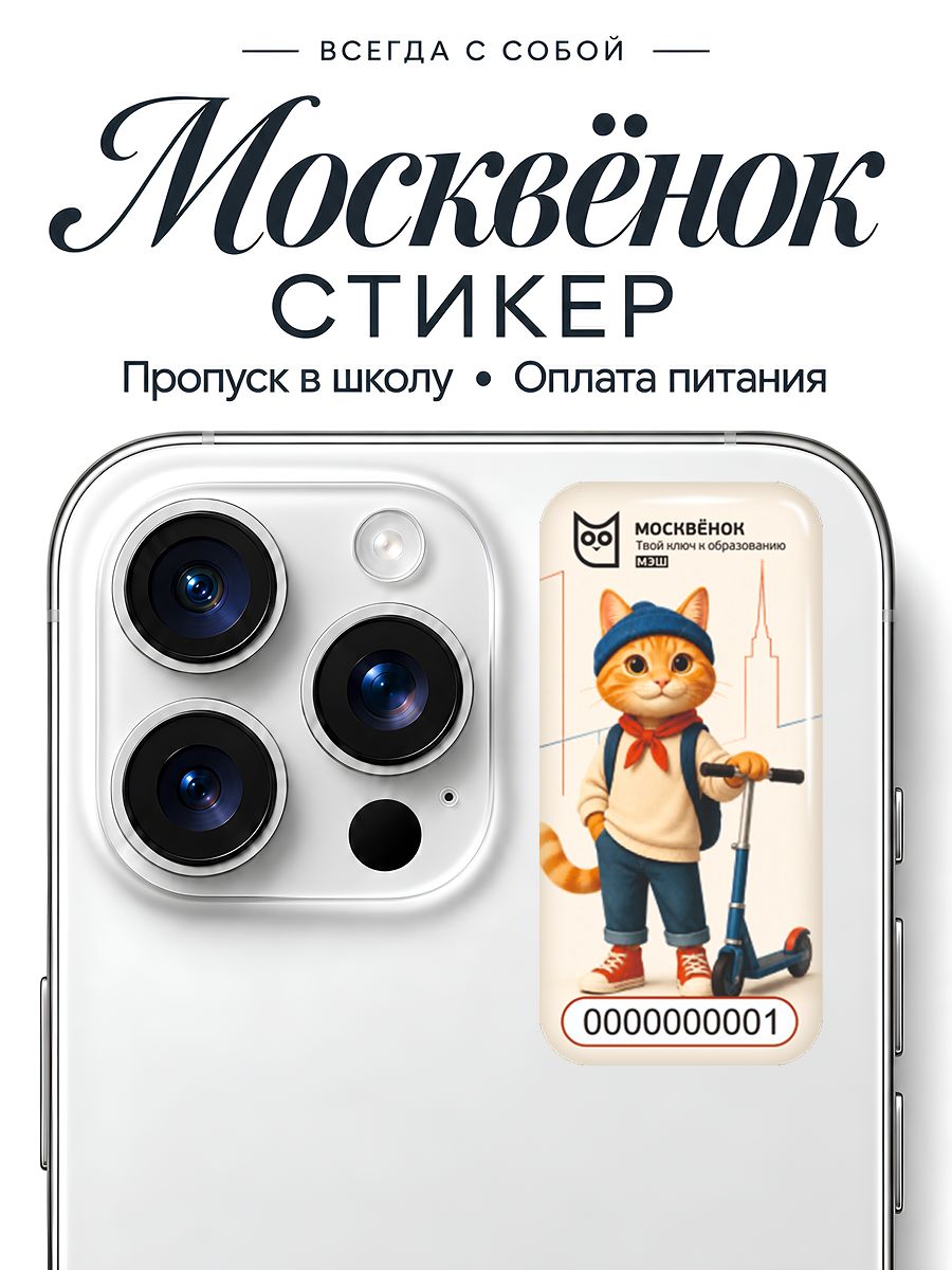 Стикер Москвёнок пропуск в школу