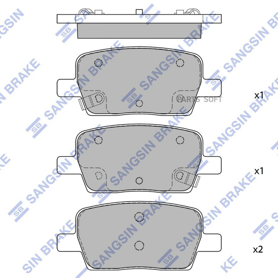 Колодки тормозные CADILLAC XTS 17 задние SANGSIN BRAKE SANGSIN BRAKE SP4116 | цена за 1 шт