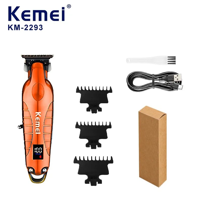 Электрическая машинка для стрижки волос Kemei KM-2293 orange-paper box
