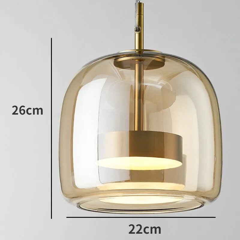 Люстра BA15d 26 Вт, стеклянный плафон, бронзовая арматура, 26см x 22см