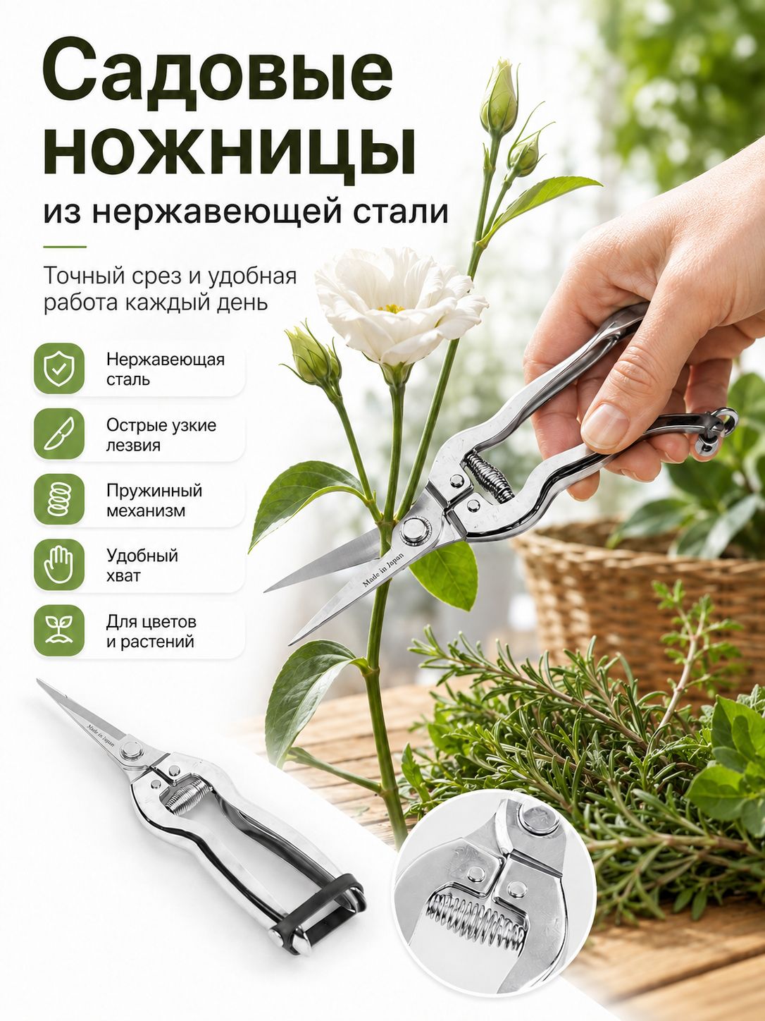 Садовые ножницы, лезвиеНержавеющая сталь