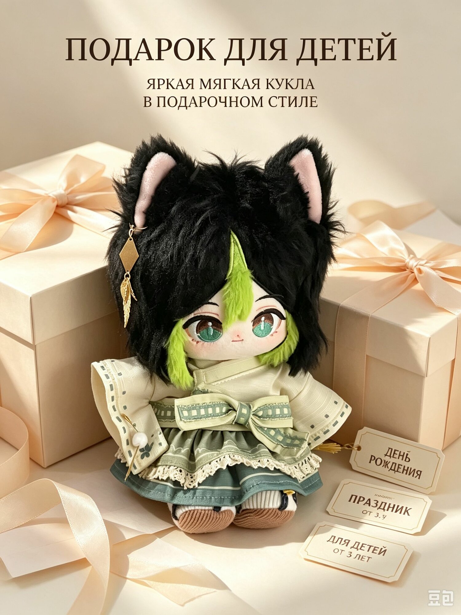 Плюшевая кукла Тигнари Геншин Импакт 20 см, хлопковая куколка