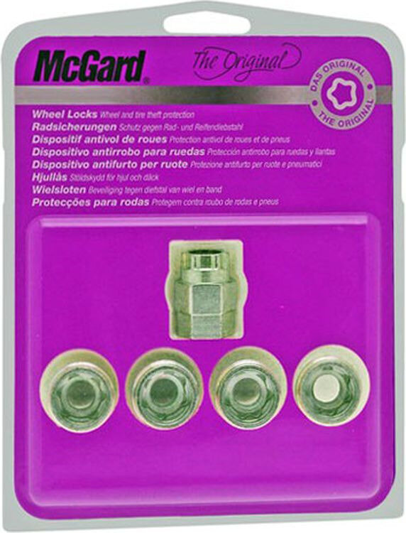 Гайки-секретки McGard 24014SU резьба 9/16-18 длина L21.7mm ключ S22mm, конус, 4 гайки 1 ключ