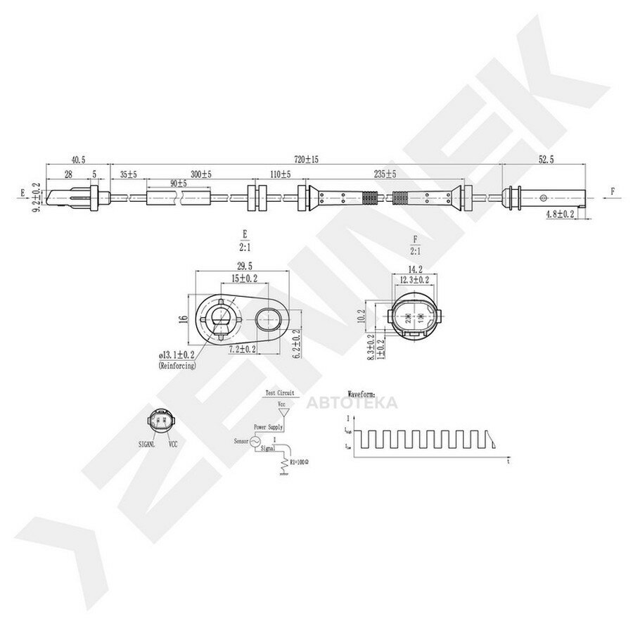 Датчик ABS ZENNEK DAS0802