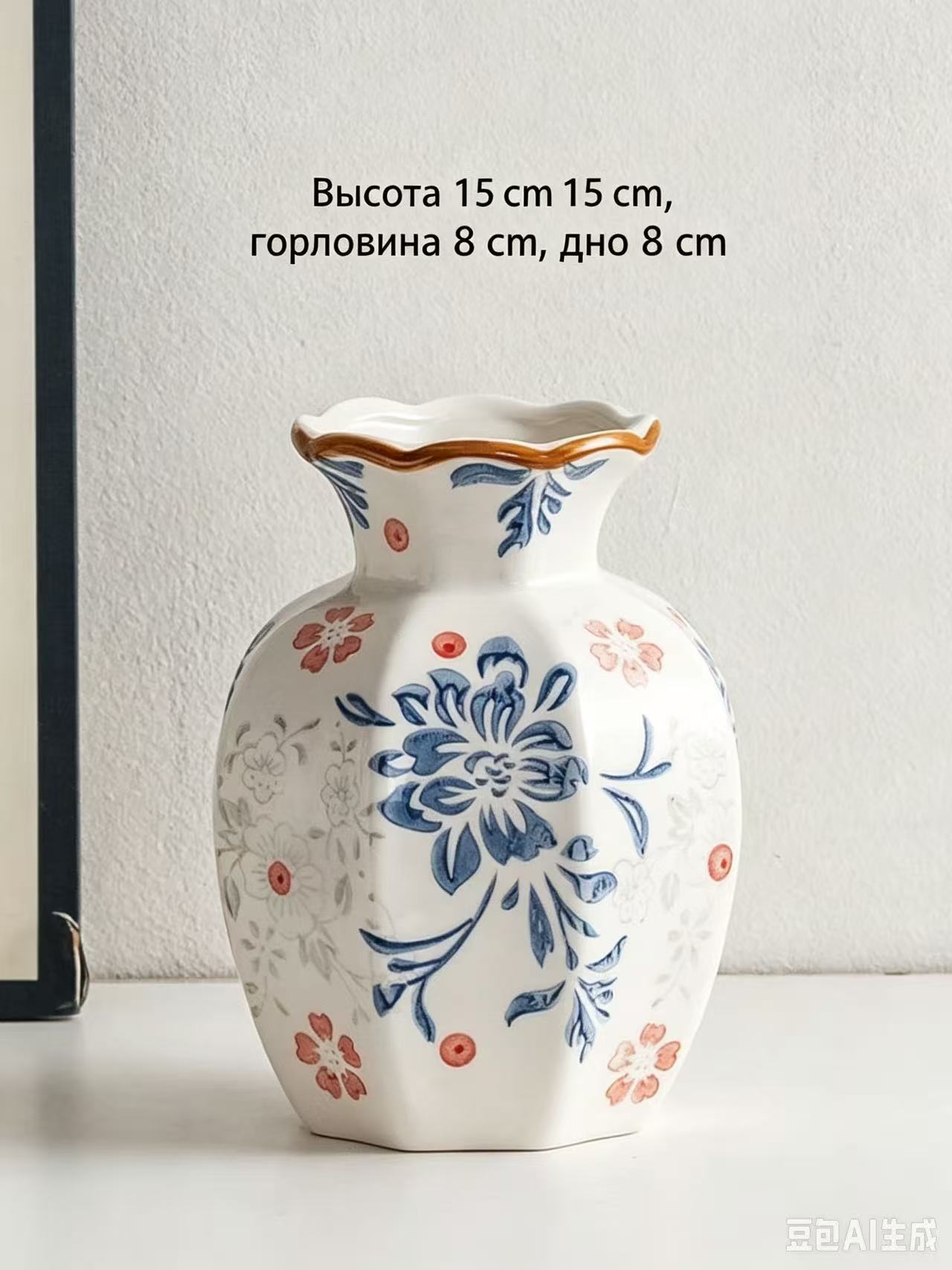 Ваза, 15 см , Керамика, 1 шт