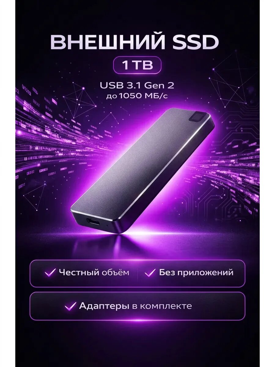 Внешний жесткий ssd диск 1ТБ