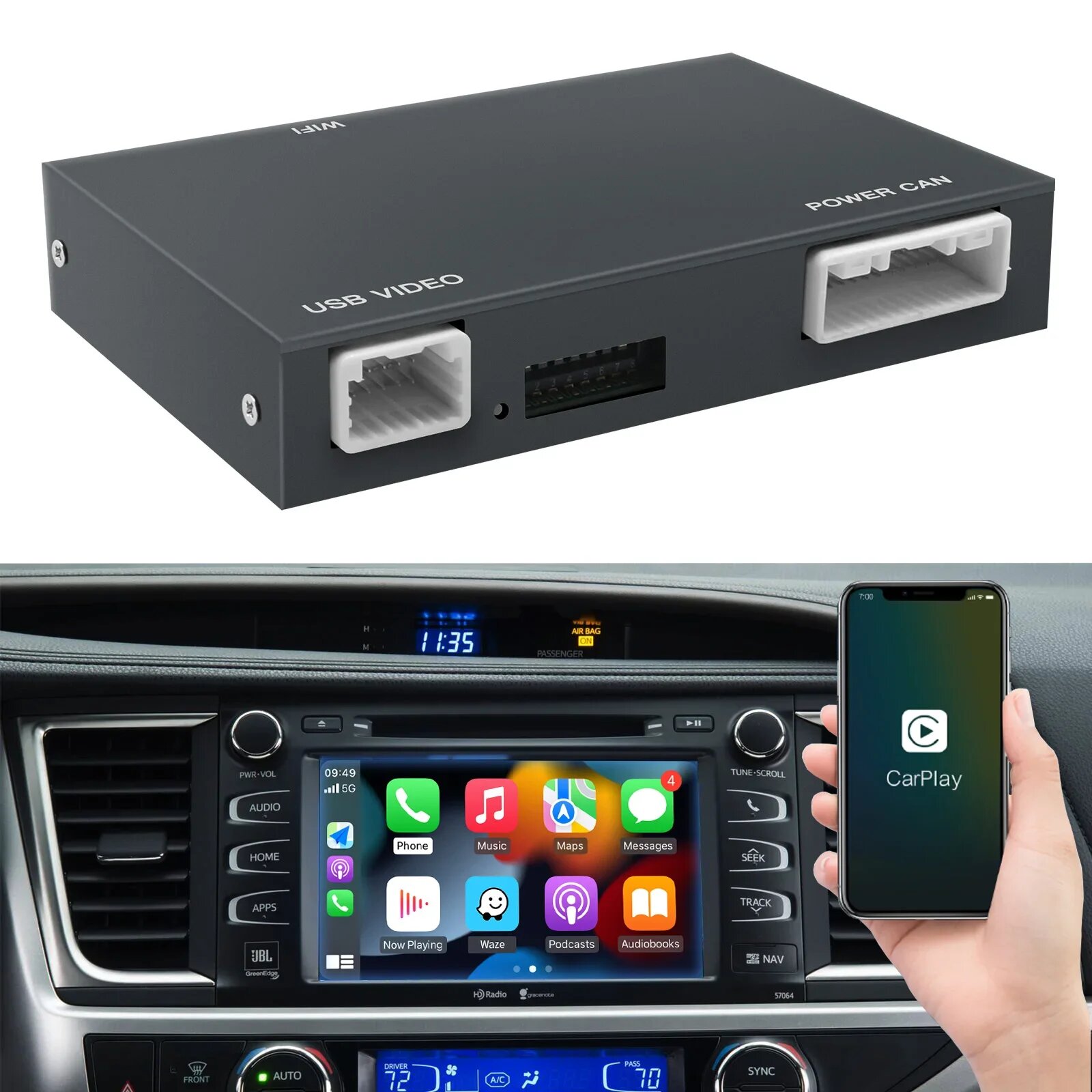 2025 новый Carplay Android Auto для Toyota Touch 2 Entune 2,0 Highlander Tundra Sienna Prius Yaris Camry CHR модуль мультимедиа