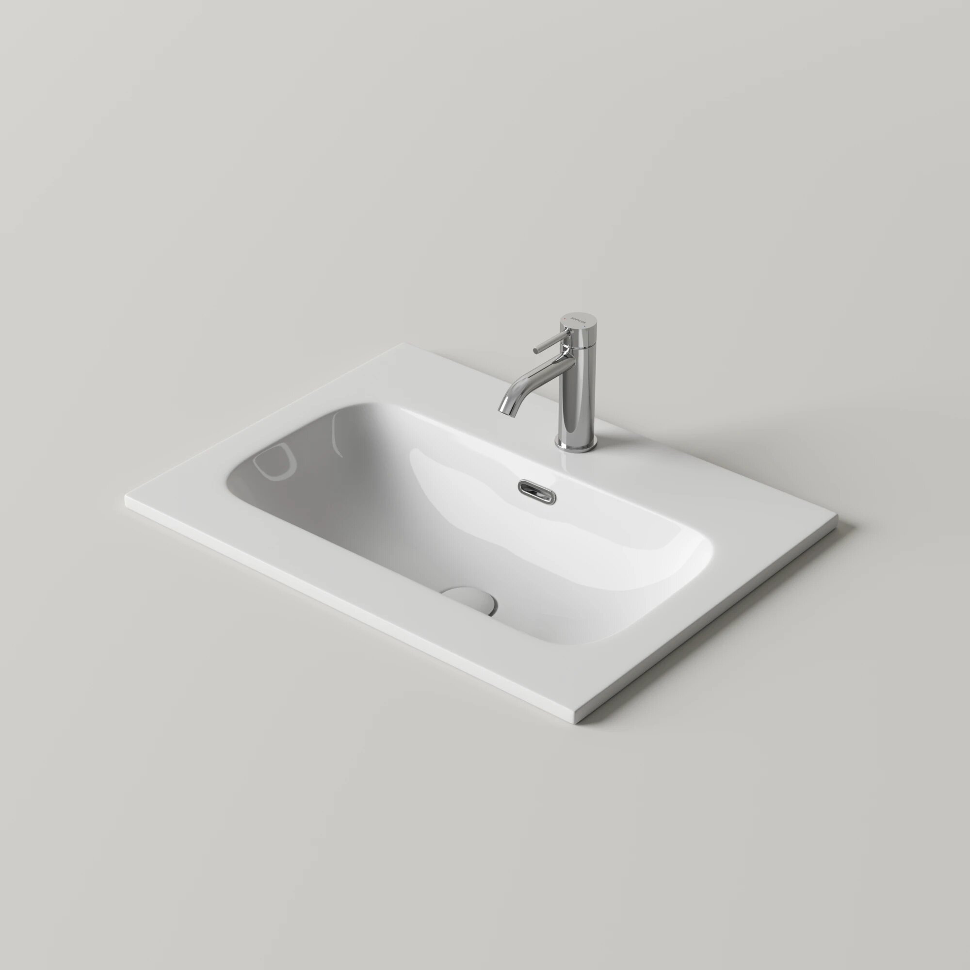 Раковина мебельная накладная Ceramicanova Лючия (Lucia) CN6095, 61×46,5 см, белая, с переливом