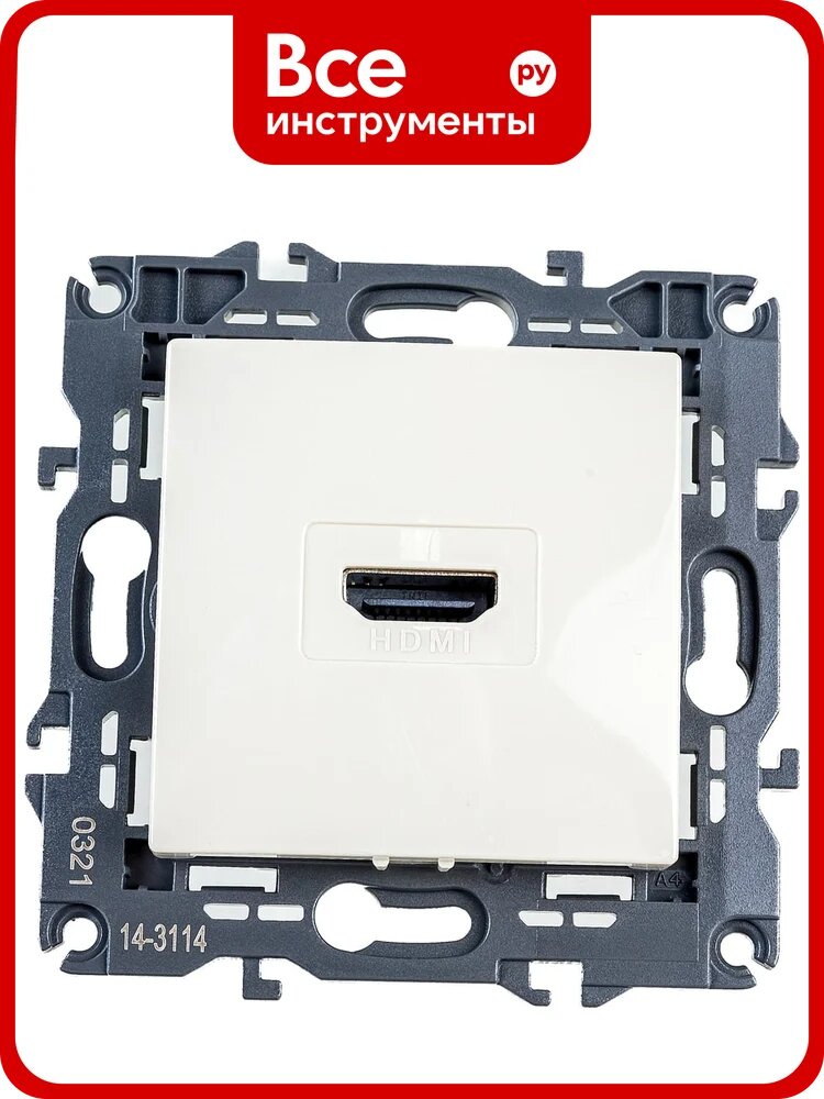 Розетка HDMI ЭРА 14-3114-02 IP20, Elegance, слоновая кость Б0034333