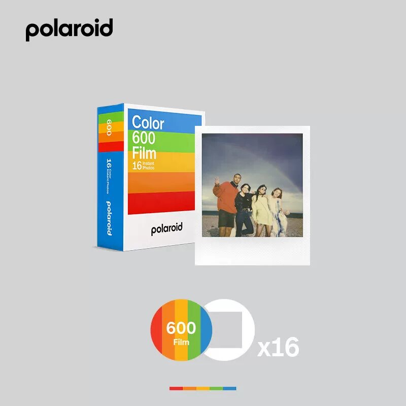 Пленка Polaroid 600 цветная с белой рамкой, 16 листов для мгновенных камер