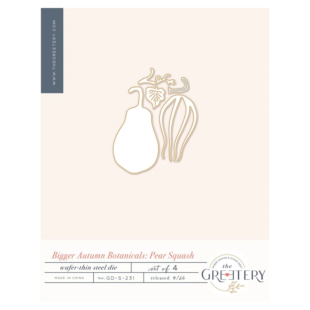 Набор вырезов Bigger Autumn Botanicals Pear Squash, set of 4, P0610-Dies