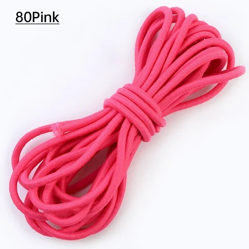 Эластичный шнур Meetee 5 мм, разноцветный 80Pink, 20Meters