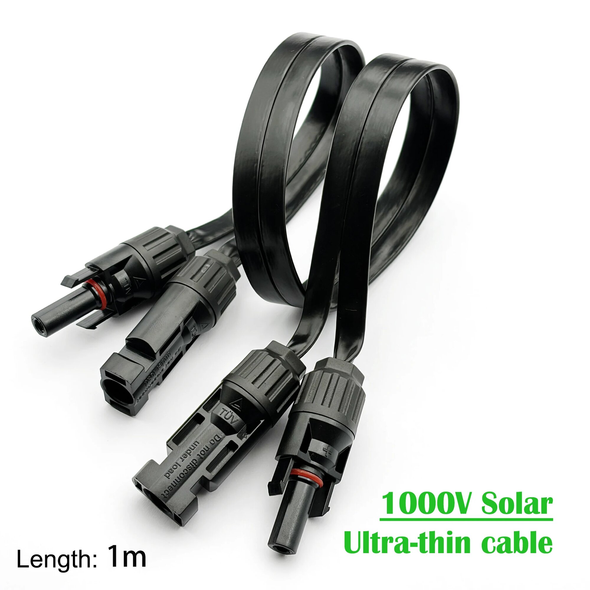 JMUYTOP Плоский Кабель для Солнечных Панелей 12AWG 50См-10М MC-4 1000V 1M